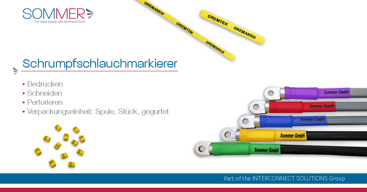 Flexible Kabelbeschriftung mit bedrucktem Schrumpfschlauch - Sommer GmbH