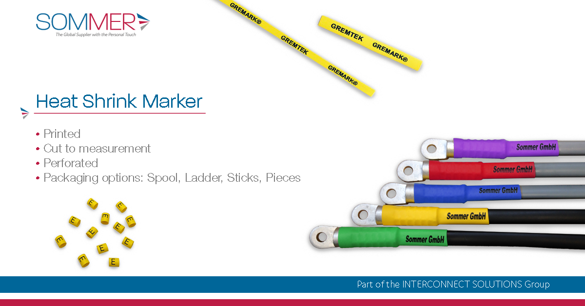 Flexible cable labelling with printed shrink tubing